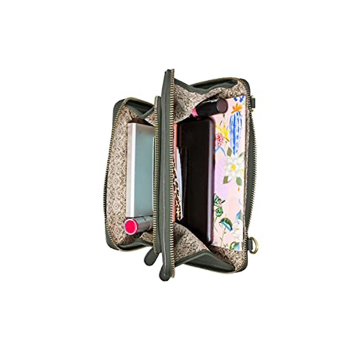 Joy Susan Women’s Brushed Mini Convertible Zip Around Wristlet