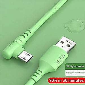 BGNTBUK Aux Cord USB Cable Right Angle 90° Elbow Liquid Micro USB 3A Fast Charging Cable Motion Controller Cord