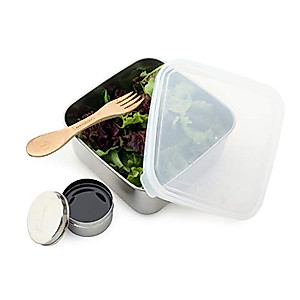 U Konserve To-Go Stainless Steel Square Food-Storage Bento Box Lunch Container 50oz - Clear Airtight Lid - Dishwasher Safe - BPA Free - Eco Friendly