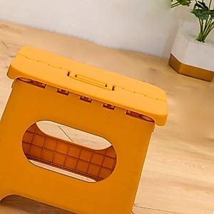 Enforose Folding Step Stool, Portable Strong Space Saving Plastic Footstool for Adults and Kids(Yellow)