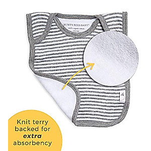 Burt's Bees Baby Bibs, 5-Pack Lap-Shoulder Drool Cloths, 100% Organic Cotton with Absorbent Terry Towel Backing (Watercolor Daylily)