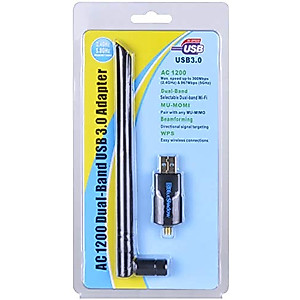 Blueshadow AC1200 USB WiFi Adapter - 2.4G/5G Dual Band Wireless Network Adapter for PC Desktop, MU-MIMO WiFi Dongle, USB 3.0, Supports Windows11/10/8/7/Vista/XP, /Mac OS X 10.5-10.15
