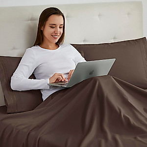 Nestl Brown Microfiber Queen Pillow Cases Set of 2, 20x30 Inches