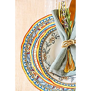 Euro Ceramica Duomo 16 Piece Stoneware Dinnerware Set, Service for 4 – Thanksgiving-Fall-Summer Dishes - Floral Design, Multicolor