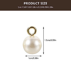 EXCEART 100pcs Faux Pearl Beads 10mm Peal Pendant Charms for Dangle Earrings Necklace Bracelet DIY Jewelry Making Accessories