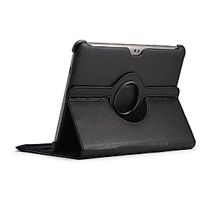 Kuesn Tab 2 10.1 gt-p5100 p5110 Cover case-Folio flip Book Cover case for Samsung Galaxy tab 2 10.1 Elastic Band Closure pu Leather Stand Cover (Black)