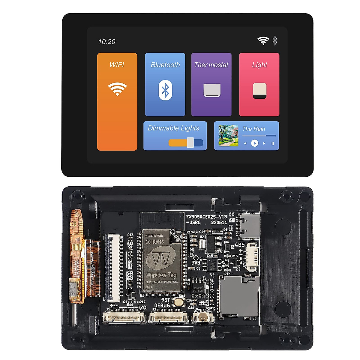 ESP32 Development Board WT32-SC01 Plus with 3.5in 320 * 480 Based on ESP32-WROVER-B Multi-Touch LCD Screen with GUI Firmware 4MB SPI Flash/8MB PSRAM, WiFi, BT, BLE MCU Module for Arduino