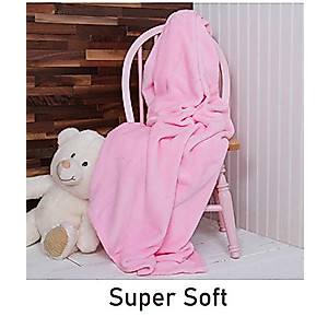 NICE COM SUPPLY Travel Blanket, 40X60 Portable, Warm, Cozy, Throw, for Car, Airplane, Chair, Small, Fleece, Full Body Cover, Pink, Travel