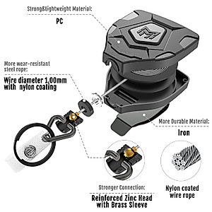 MNGARISTA Heavy Duty Retractable Keychain with Belt Clip, Retractable ID Badge Reel, Retractable Badge Holder with 31.5” Steel Cord and Key Ring, 9.0oz, 2-Pack