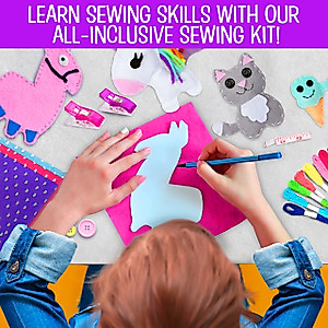 Creative Kids Felt Sewing Kit - Craft 15+ Characters - Fun DIY Kit for Kids 8+ - Creative Sewing Craft Set