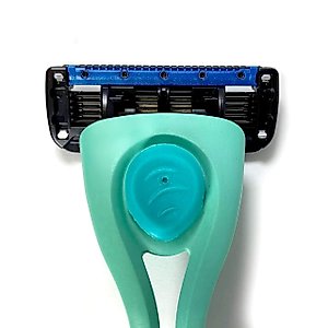 Preserve POPi Shave 5 Razor System Made with recycled Ocean Plastic, Neptune Green and Preserve POPi Shave 5 Replacement Cartridges for Preserve POPi Shave 5 Razor (4 Count) Bundle