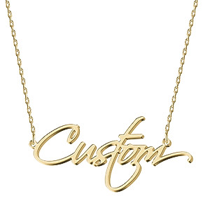 UMAGICBOX Personalized Dainty Name Necklace 18K Gold Plated Stainless Steel Custom Engraved Nameplate Pendant Jewelry Customized Birthday Mother Christmas Day Gifts for Women Girls Teen Kids Daughter