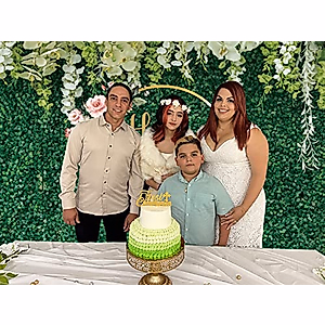 Greenery Happy Birthday Backdrop for Women Girls Flower Green Grass Backdrop Wall for Party Birthday Background Photography for Photoshoot Banner Decoration 7x5ft