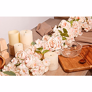 Anna's Whimsy 6.07FT Rose & Cherry Blossom Garland, Silk Artificial Flower, Flower Hanging Vines for Wedding Arch Party Table Home Garden Outdoor Kawaii Decor