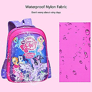 MY L. Pony Backpacks Bookbag Cute Pony Princess Style School Book Waterproof Multi Storey Bags