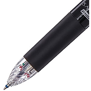 ZEBRA Multi Function Sarasa 4＋S Black/Red/Blue/Green Ink 0.5mm Ballpoint Pen, 0.5mm Mechanical Pencil, Black Body, J4SA11-BK