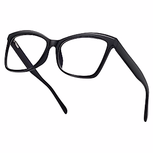 MEETSUN Oversized Cat Eye Blue Light Blocking Glasses Women Trendy Big Frame Computer Eyewear Cateye Black