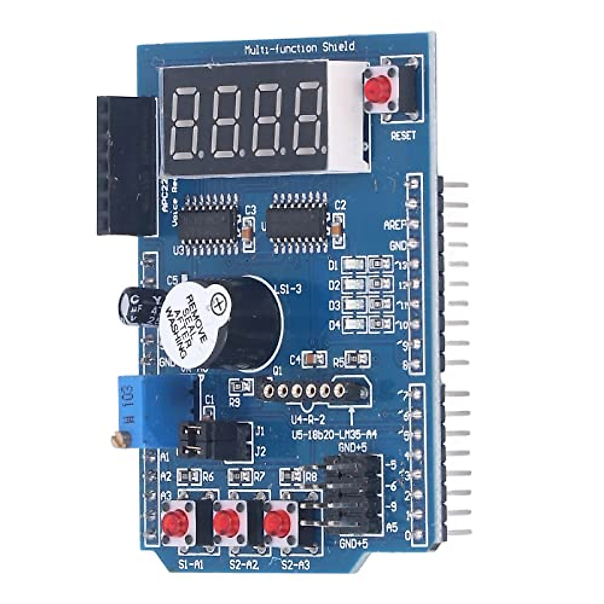 Kadimendium Multifunctional Expansion Module, 70x50mm Digital Display 4 Digit Development Board Adjustable Potentiometer for Wireless Experiment