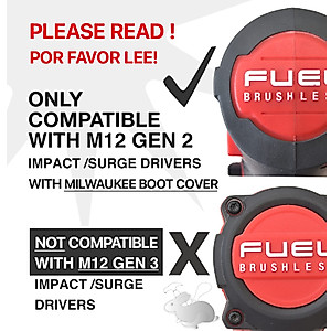 DIY Rabbit M12 Bit Holder for Milwaukee M12 Impact Surge driver Gen 2 with protective BOOT (RH), Magnetic 1/4 hex Drill Bits Organizer for M12 Fuel 2553,2551, Milwaukee Packout Tool Holder Accessories