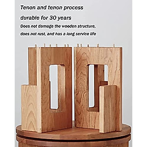 Bear Qiaqia 360° Rotating Bookshelf, 4 Tier Solid Hardwood Freestanding Display Stackable Bookcase, Oiled Oak Finish, for The Living Room, Study and Office(56x17x17 inch)