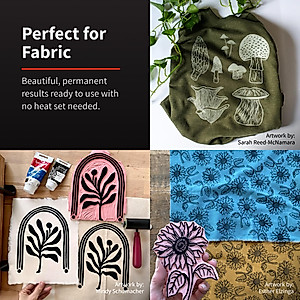 Speedball Fabric Block Printing Ink, 2.5 oz, Black, Non-Toxic Water-Miscible, No Heat Setting Required, Made in USA