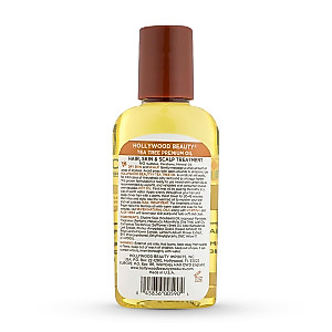Hollywood Beauty Tea Tree Oil for Hair, Scalp, and Skin, 2 fl oz - Moisturizes Dry, Itchy Scalp, Fungus Fighter, Blended with Vitamin E & Aloe
