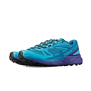 Salomon Women's Sense Ride Trail Running Shoe, Bluebird/Deep Blue/Black, 7