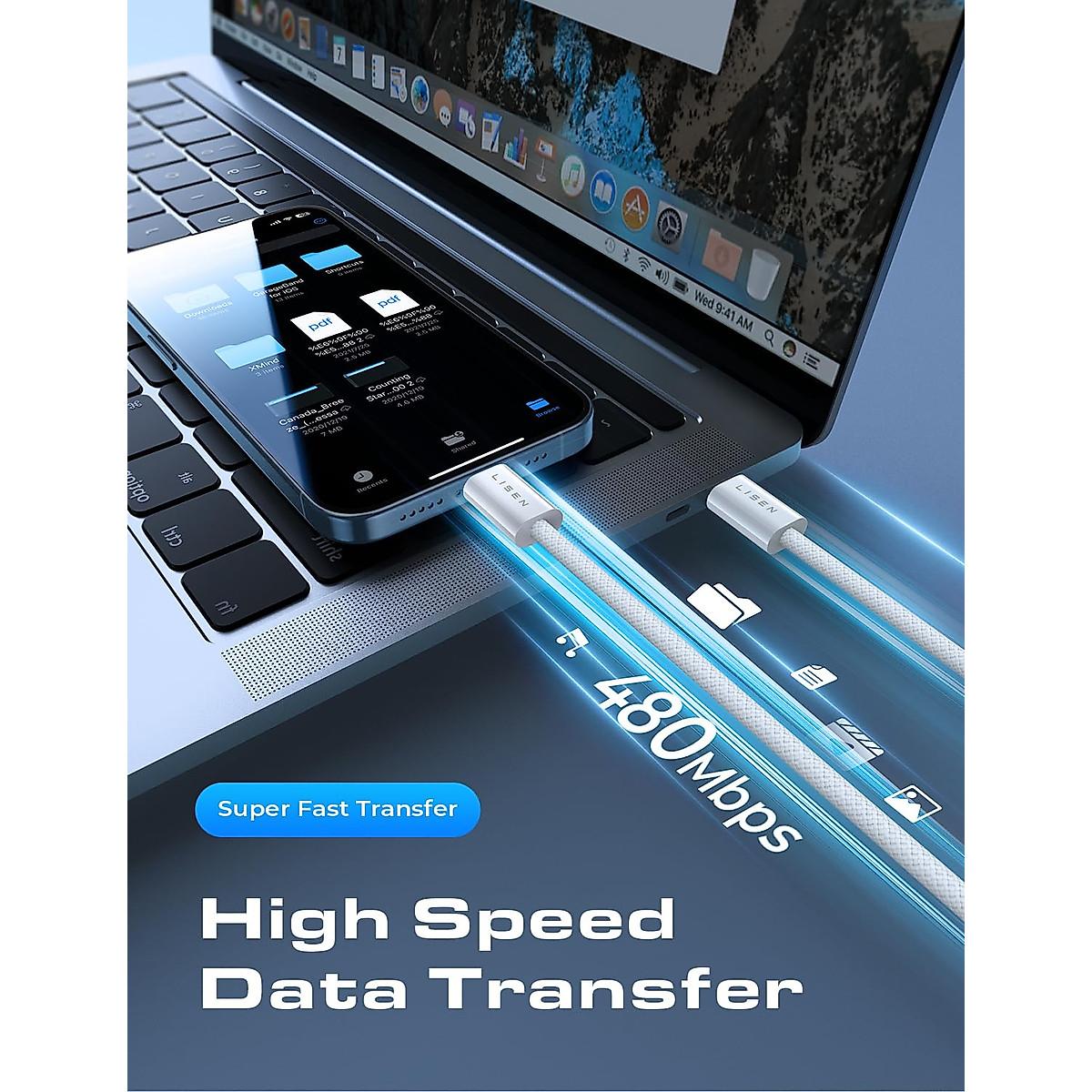 LISEN for iPhone 16 15 USB C to USB C Fast Charging, 60W USB C Cable Type C Fast Charging Cable for iPhone 16 15,Samsung Galaxy S25 Ultra Plus S24 S23 iPad Pro 13 12.9inch, iPad Air 5,White 3Pack 6FT