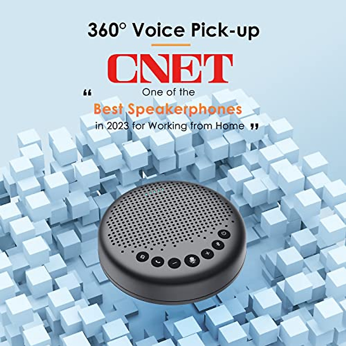 Conference Speaker and Microphone - EMEET Luna 360° Voice Pickup w/Noise Reduction/Mute/Indicator USB Bluetooth Speakerphone w/Dongle for 8 People Daisy Chain for 16 Compatible with Leading Software