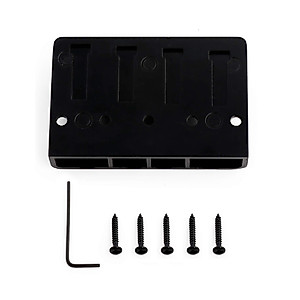 Metallor 4 String Bass Bridge Tailpiece Fixed Saddles for Electric Bass Guitar Jazz Bass or Precision Bass Black.
