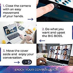 LoveAndCables Webcam Covers Laptop Camera Cover Slide. Privacy Protector for Laptop, Tablet, iPаd, MаcBook, iPhоnе 8/7/6 Plus, iMас, Smartphone, Protection from Dust and Dirt. [8 pcs], Black (123)