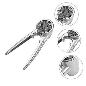 Multipurpose Tool 1pc Walnut Pine Cone Clip Walnut Shell Opener Walnut Pliers Seafood Crab Tongs Shell Shucker Household Nut Nut Opener Silver Aluminum Alloy Peeler Pecans