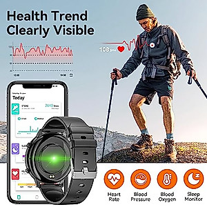 Smart Watch, Bluetooth Call Smartwatch for Men and Women,Monitoring Heart Rate/Sleep/Blood Oxygen/Pedometer,1.39-inch Fitness Tracker with Multiple Sports Modes,Smartwatches fit for IOS and Android