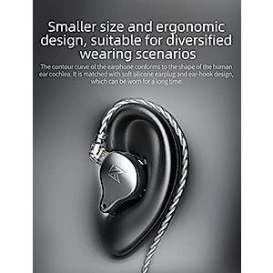 KZ-AST in-Ear Monitors, 24BA Top-Level Configuration HiFi Stereo Earphones, Lightweight Noise Isolating Stage IEM Wired Earbuds/Headphones for Musician Audiophile (with Mic, Black)