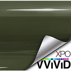 VViViD Gloss Military Green Premium Vinyl Wrap Film (1ft x 5ft)