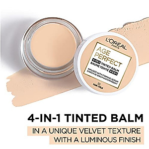 L'Oreal Paris Age Perfect 4-in-1 Tinted Face Balm Foundation with Firming Serum, Fair 10, 0.61 Ounce