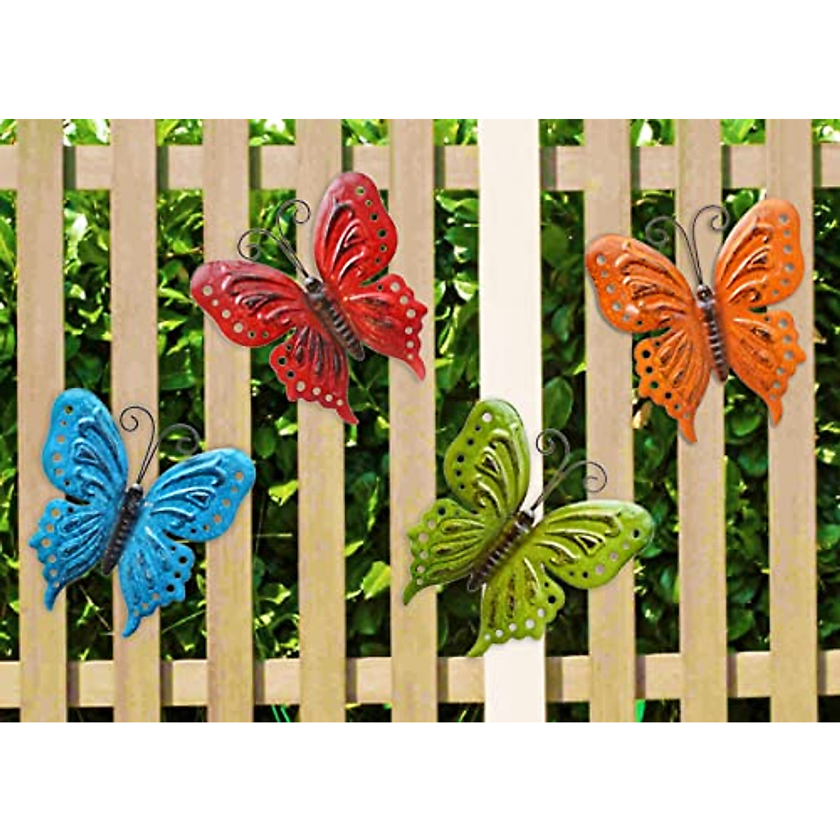 ShabbyDecor Butterfly Wall Decor for Yard Art Garden Decoration Set of 4