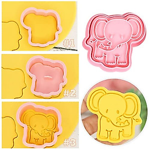 Crethinkaty Animals Cookie Cutter Set,8 Pcs Plastic Cookie Stamps Cartoon Fun Biscuit Moulds Fondont Decoration