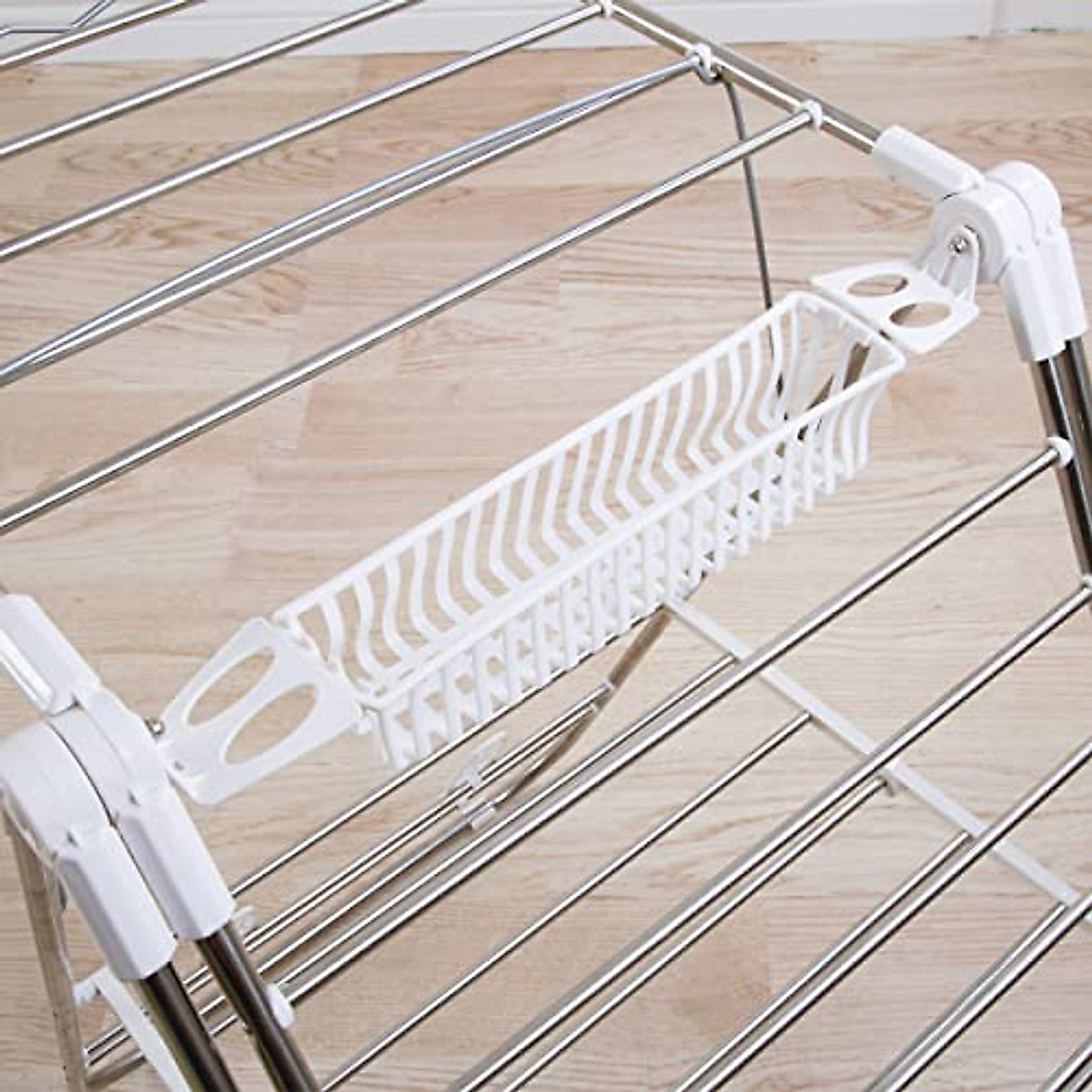 Clothes Drying Rack – Folding Indoor/Outdoor Portable Dryer for Clothing and Towels – Collapsible Laundry Clothes Stand by Everyday Home (Silver)