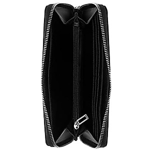 GUESS Factory Women's Logo Embossed Floral Print Zip Around Wallet Clutch Bag - Black Multi