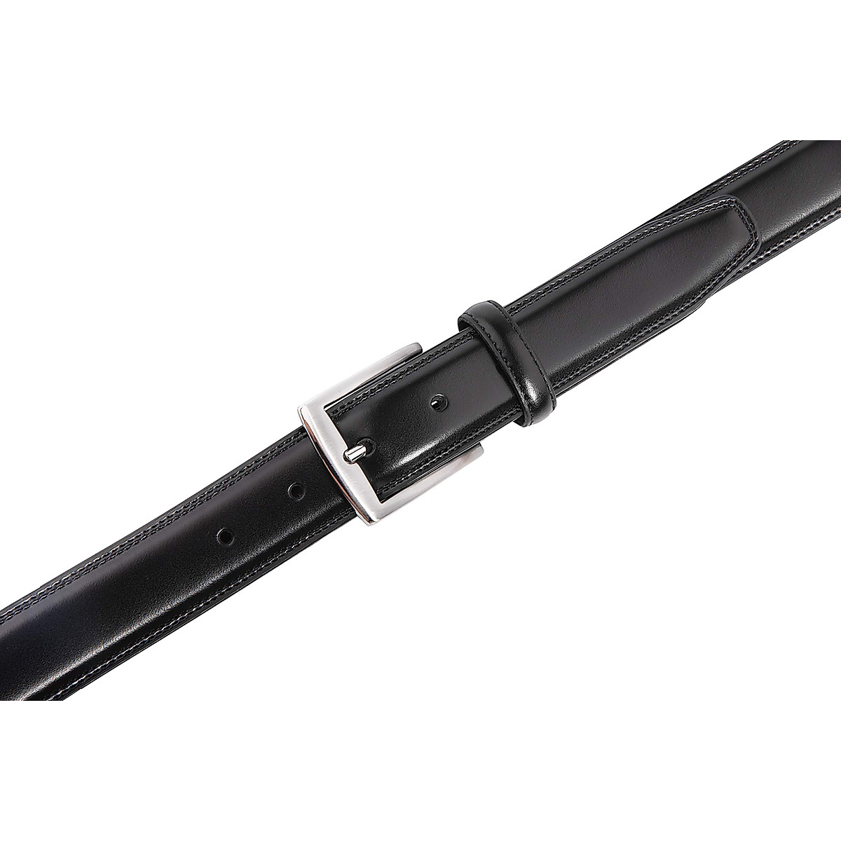 Fabio Valenti Mens Black Leather Belt (38, Black)