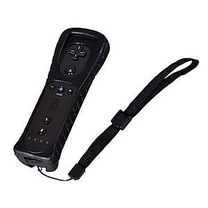 Lyyes Remote Controller for Wii, Wii Remote and Nunchuck Controllers with Silicon Case and Strap for Wii and Wii U (Black)