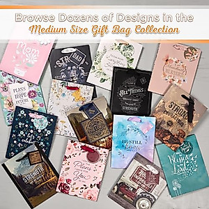 Christian Art Gifts Medium Portrait Scripture Gift Bag, Tag & Wrapping Tissue Paper Set for Men: Man of God, Matted, Satin Handles, Black/Brown/Silver