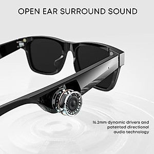 Bluetooth Sunglasses, Blue Light Filtering & Polarized Sunglasses, Smart Glasses with Open Ear Audio, Built-in Mic & Speakers, 6H Battery, Adjustable Touch Frame, for Men Women Home Office Sport