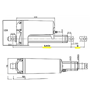 KOVOSCJ Linear Actuator 12V Heavy Duty Linear Actuator with Potentiometer Position Signal Feedback IP66 12V 24V 60mm/s Speed 12000N 1200KG 2640LBS Force Stroke Linear Actuator