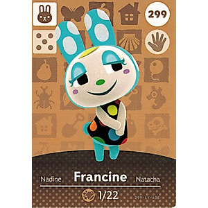 Nintendo Animal Crossing Happy Home Designer Amiibo Card Francine 299/300 USA Version