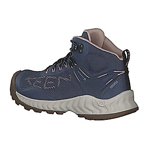 KEEN Women's NXIS Evo Mid Height Waterproof Fast Packing Hiking Boots, Vintage Indigo/Harbor Gray, 8.5