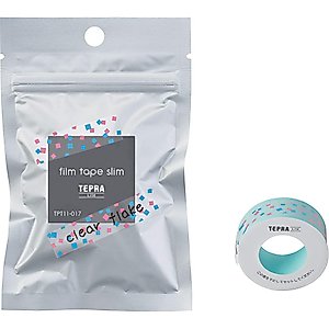 KING JIM TEPRA Lite Film Tape Slim Clear Series, Thermal Synthetic Paper, Width 0.43" Length 13.1 from (Clear Flake)