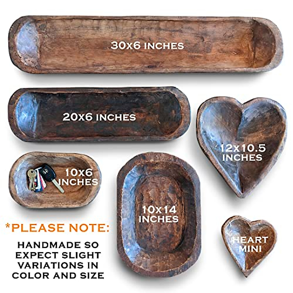 MAINEVENT Decorative Bowl Home Decor 10 Inch, Wooden Dough Bowl Decor, Wooden Bowl Decor, Wood Bowl Dining Room, Table Centerpiece Decor Bowl, Wood Bowl Decorative Wood Dough Bowl Centerpiece Bowl