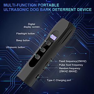 Dog Bark Deterrent Devices, Anti Barking Device for Dogs Training & Behavior Aids, Rechargeable Ultrasonic Dog Bark Control Devices with Digital Display, Portable Dog Training Tools for Indoor Outdoor